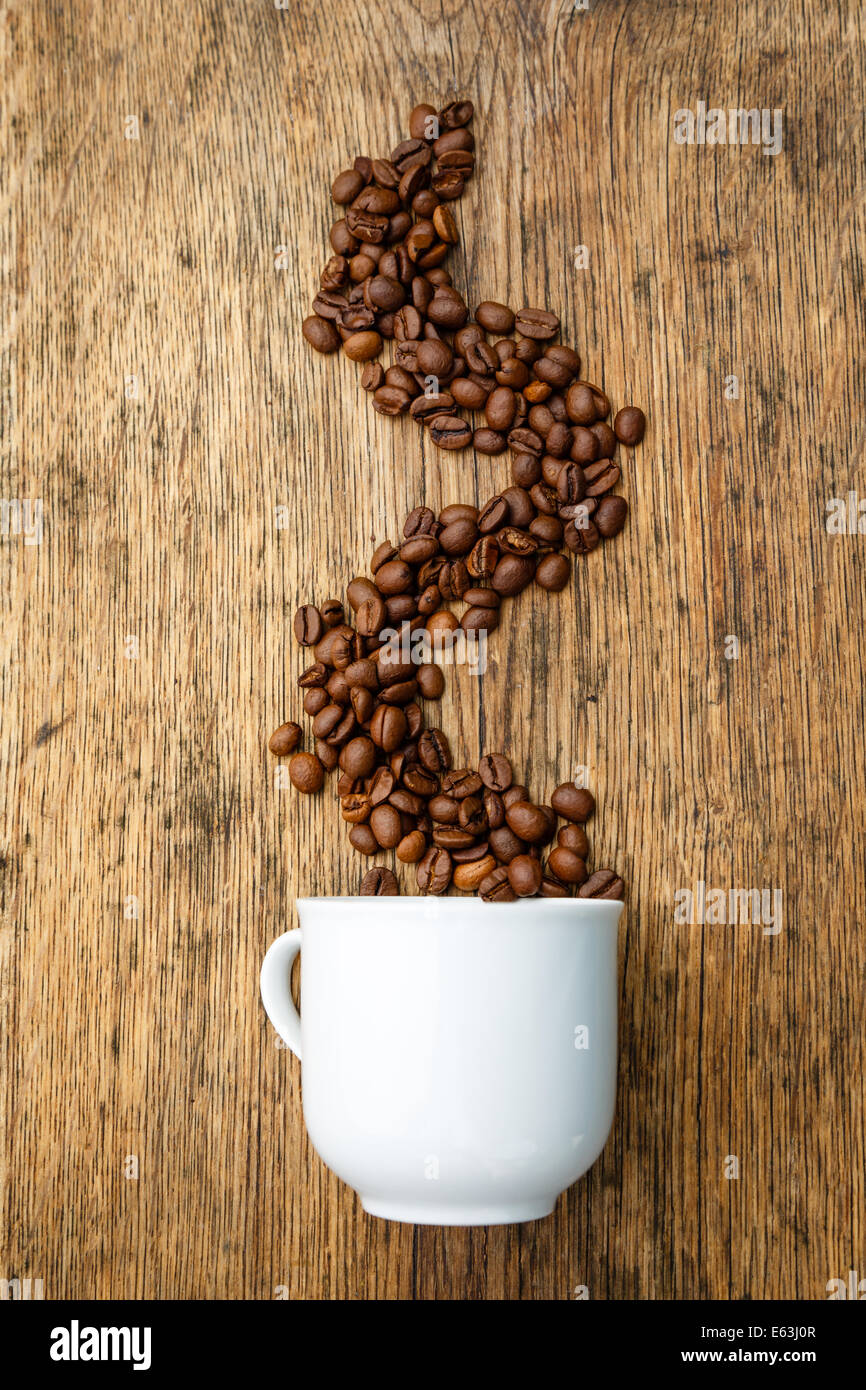 Coffee steam created from coffee beans Stock Photo - Alamy