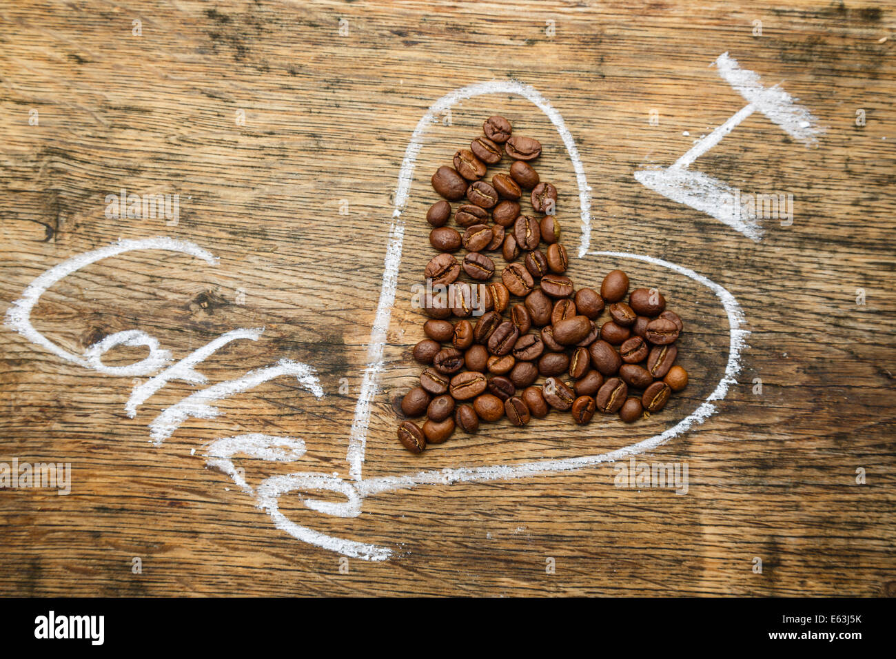 I love coffee sign created from coffee beans Stock Photo - Alamy
