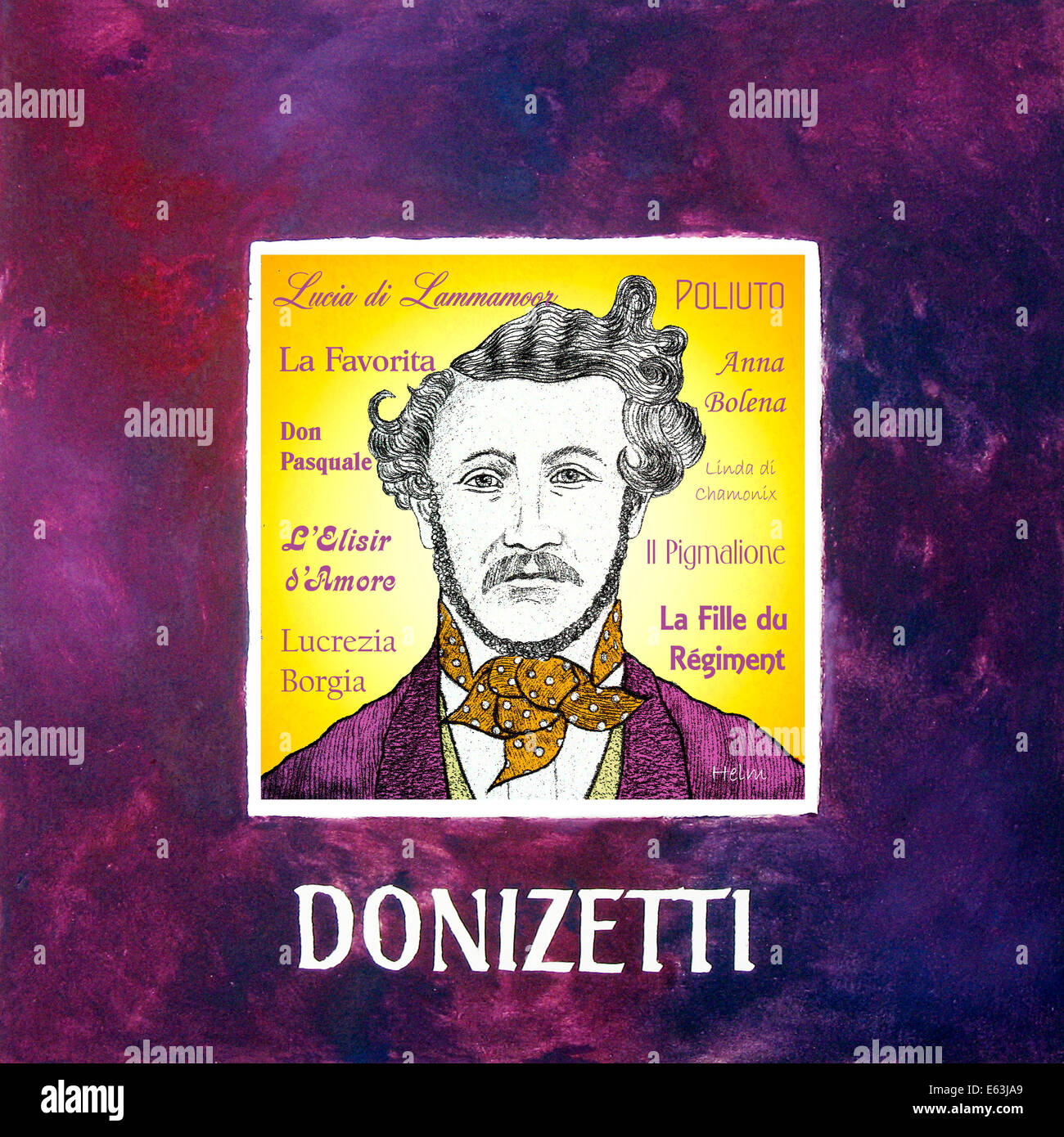 Gaetano Donizetti, Italian opera composer, portrait, 1797 - 1848 Stock ...