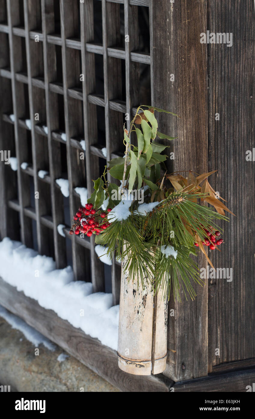 winter decoration at Shinto shrine in Japan Stock Photo - Alamy