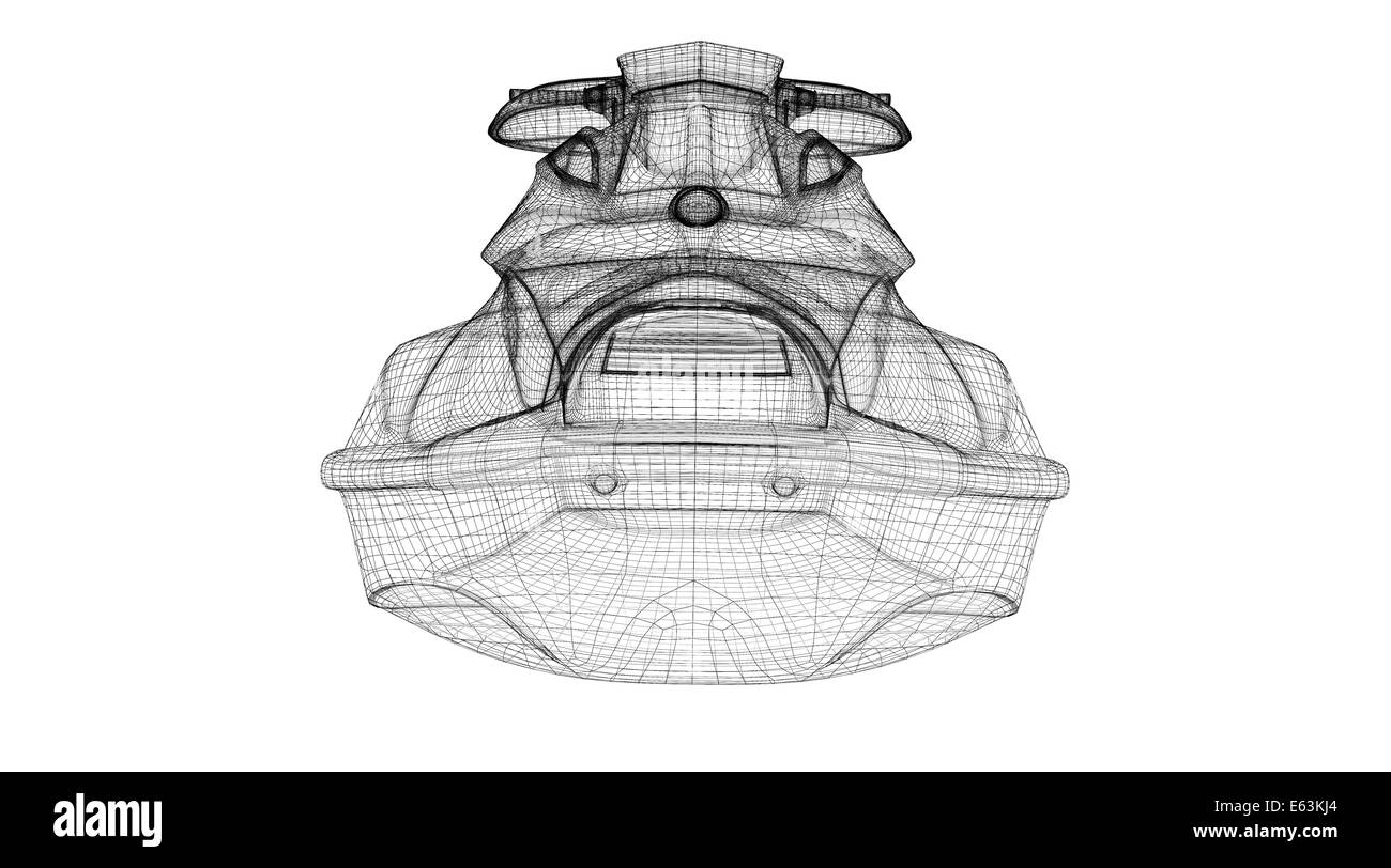 Jetski isolated front view, body structure, wire model Stock Photo - Alamy