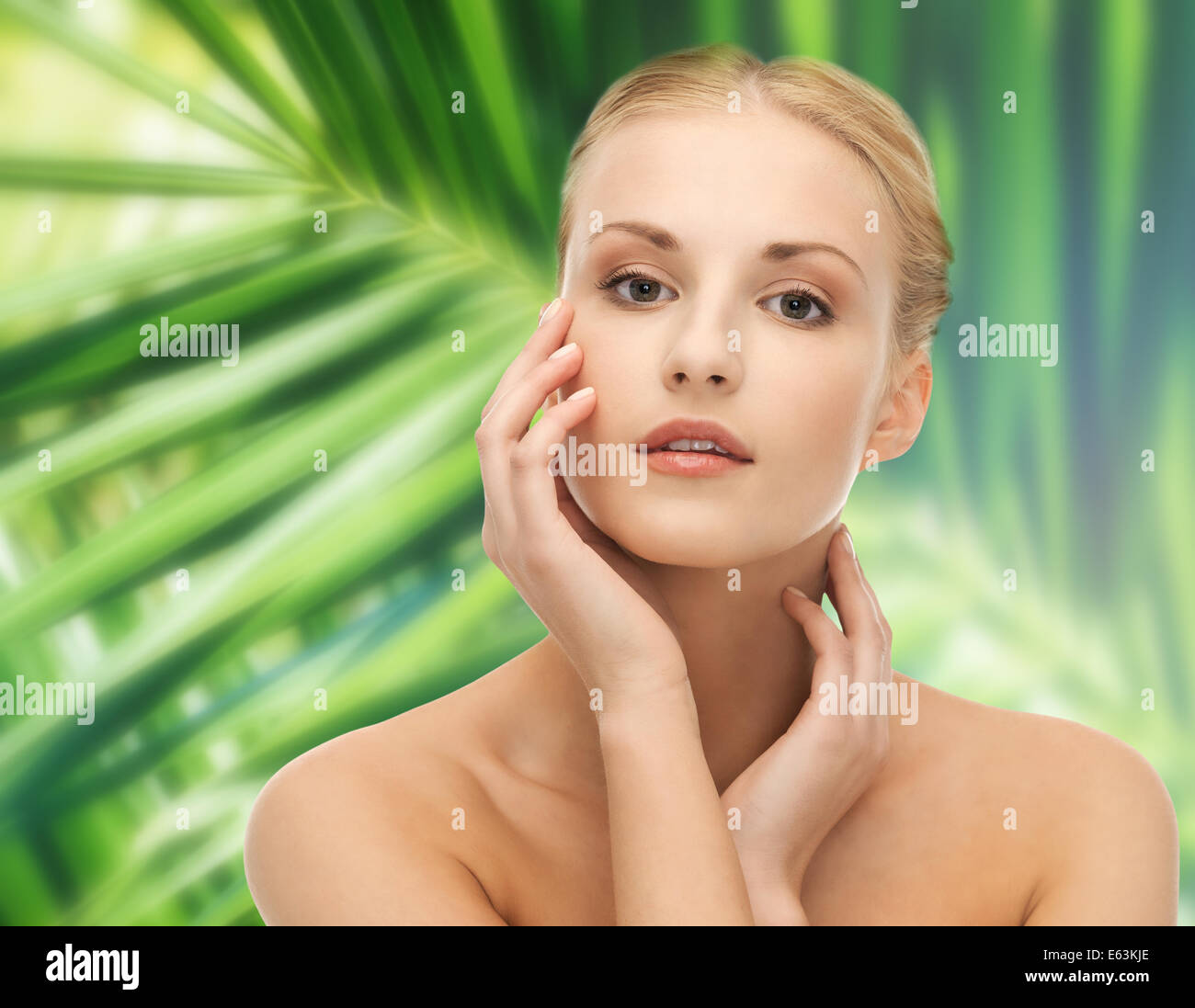 woman touching her face skin Stock Photo - Alamy