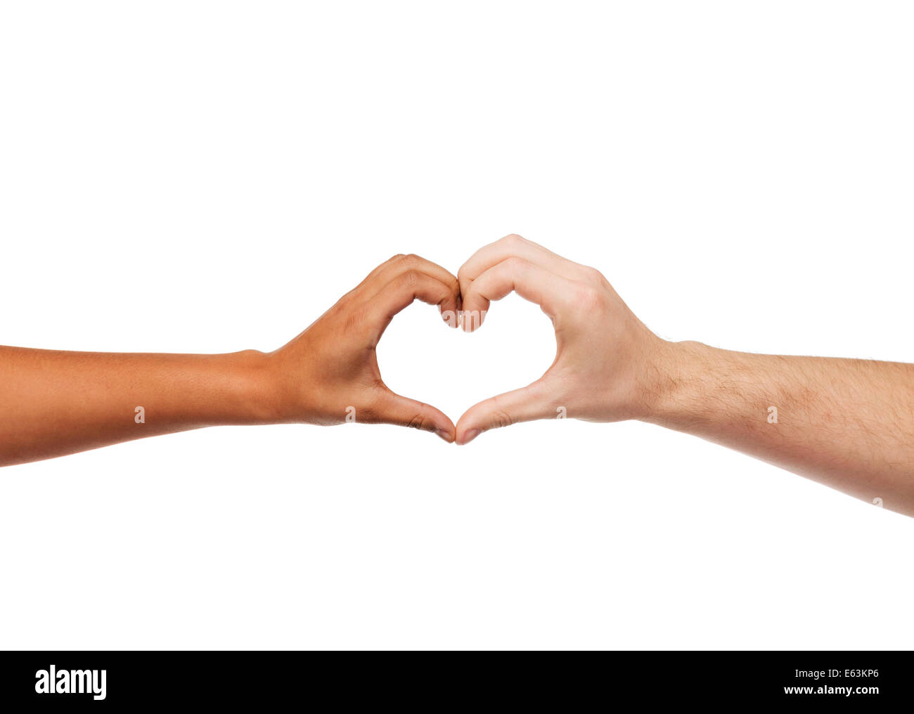 Human hands showing heart shape Cut Out Stock Images & Pictures - Alamy