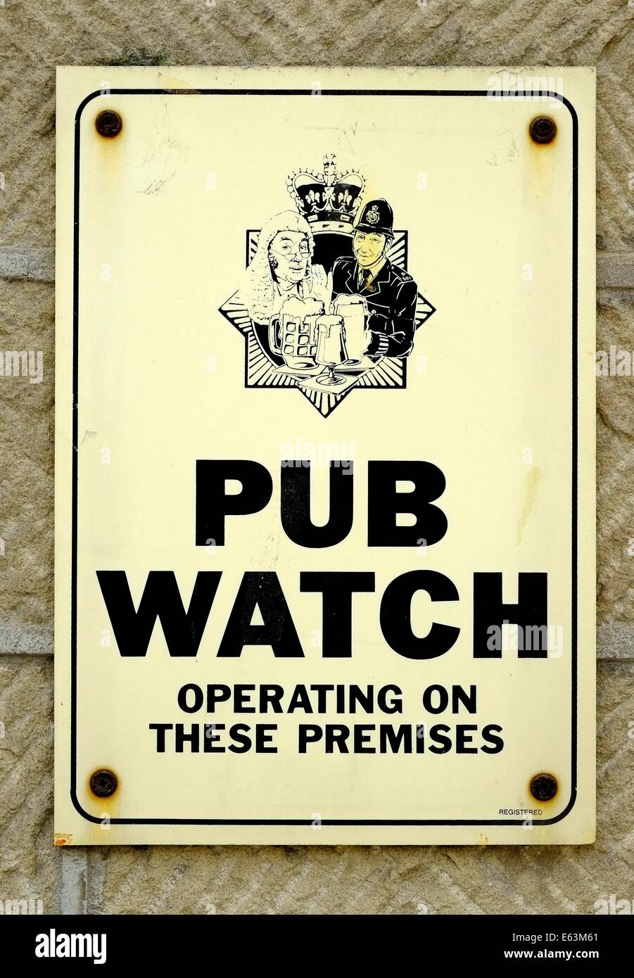 Pub watch sign england uk Stock Photo - Alamy