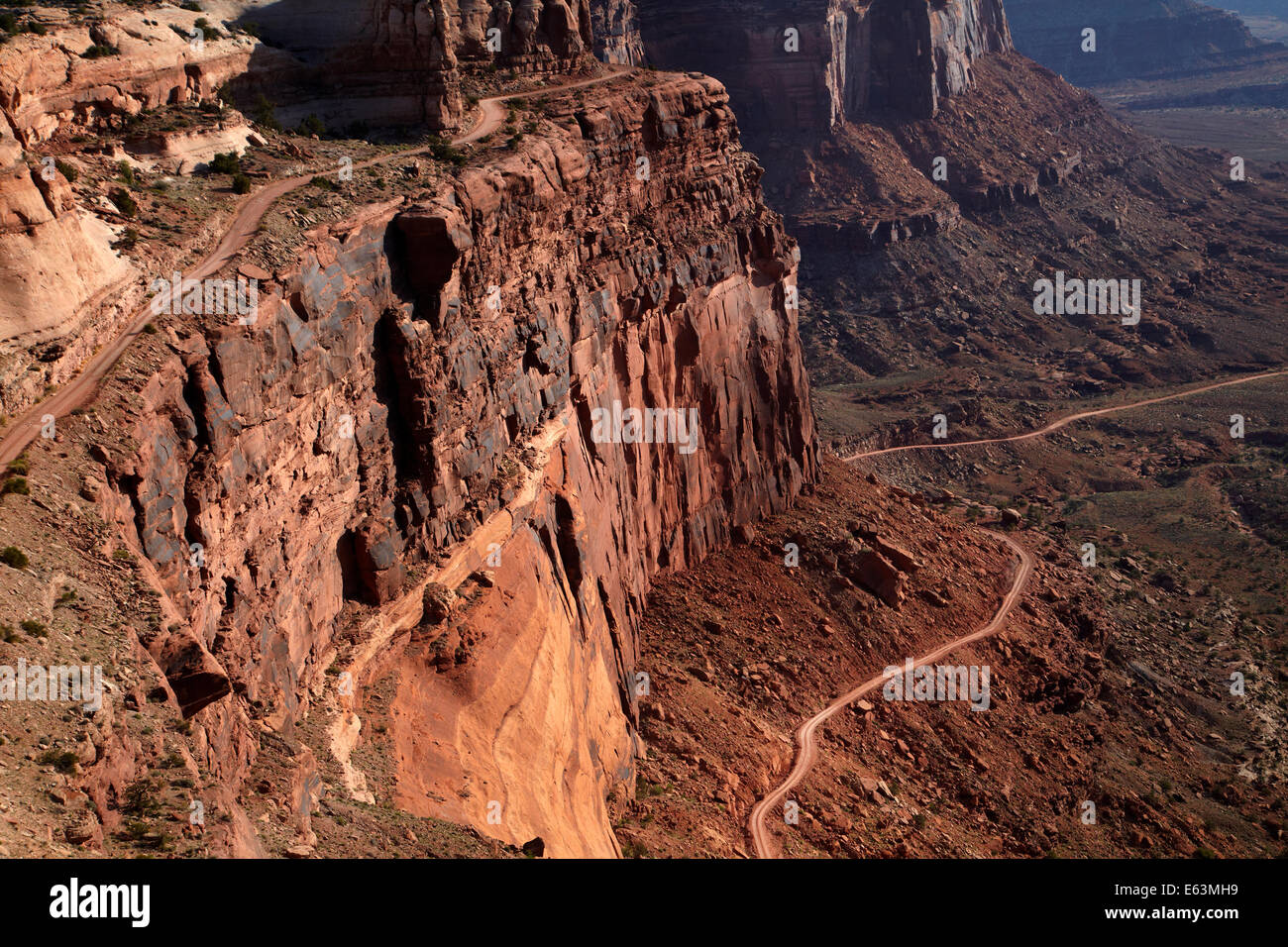 Switchback section of the Shafer Trail, Island in the Sky section ...