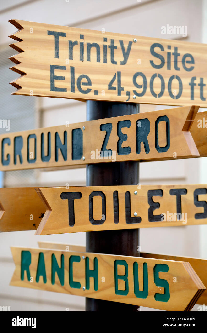 Directional sign post, Trinity Site (first nuclear explosion, 1945 ...