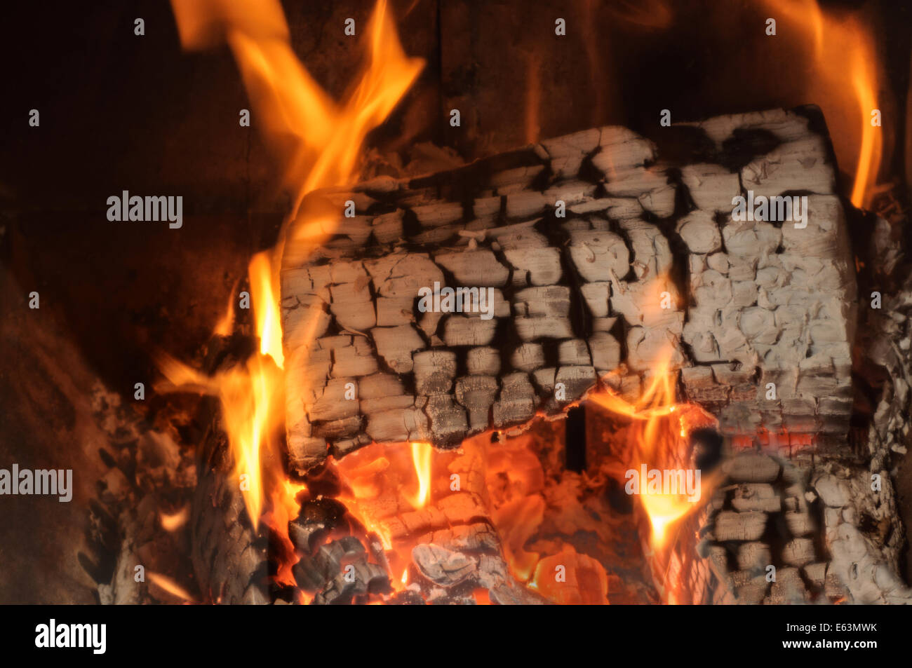 wood firing flames in fire place Stock Photo - Alamy