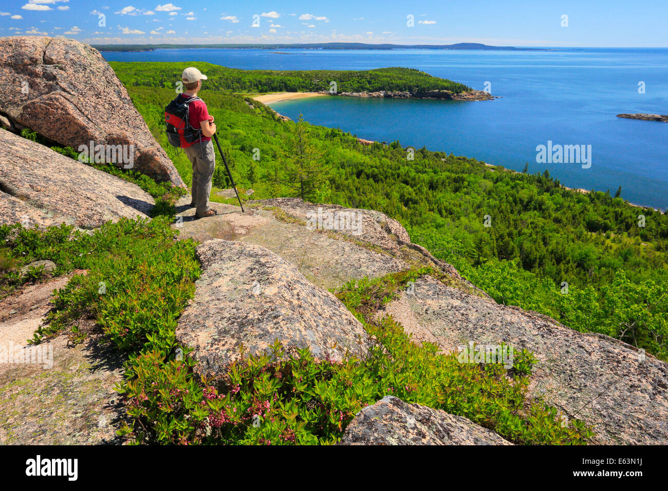 Sand Beach seen from Gorham Mountain Trail, Acadia National Park, Maine ...