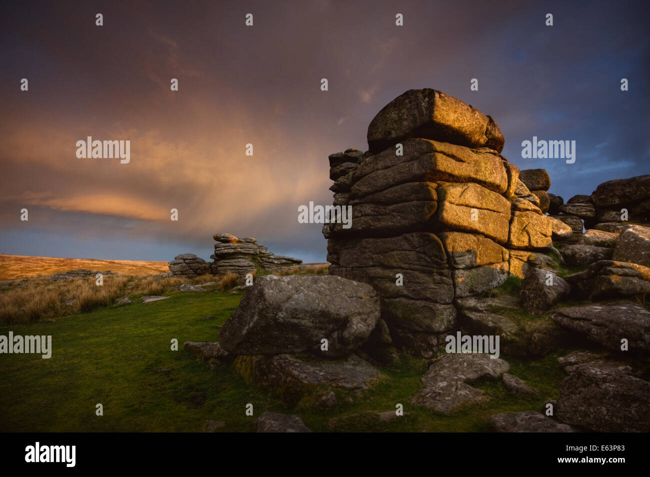 Combestone Tor, Dartmoor, Devon Stock Photo - Alamy