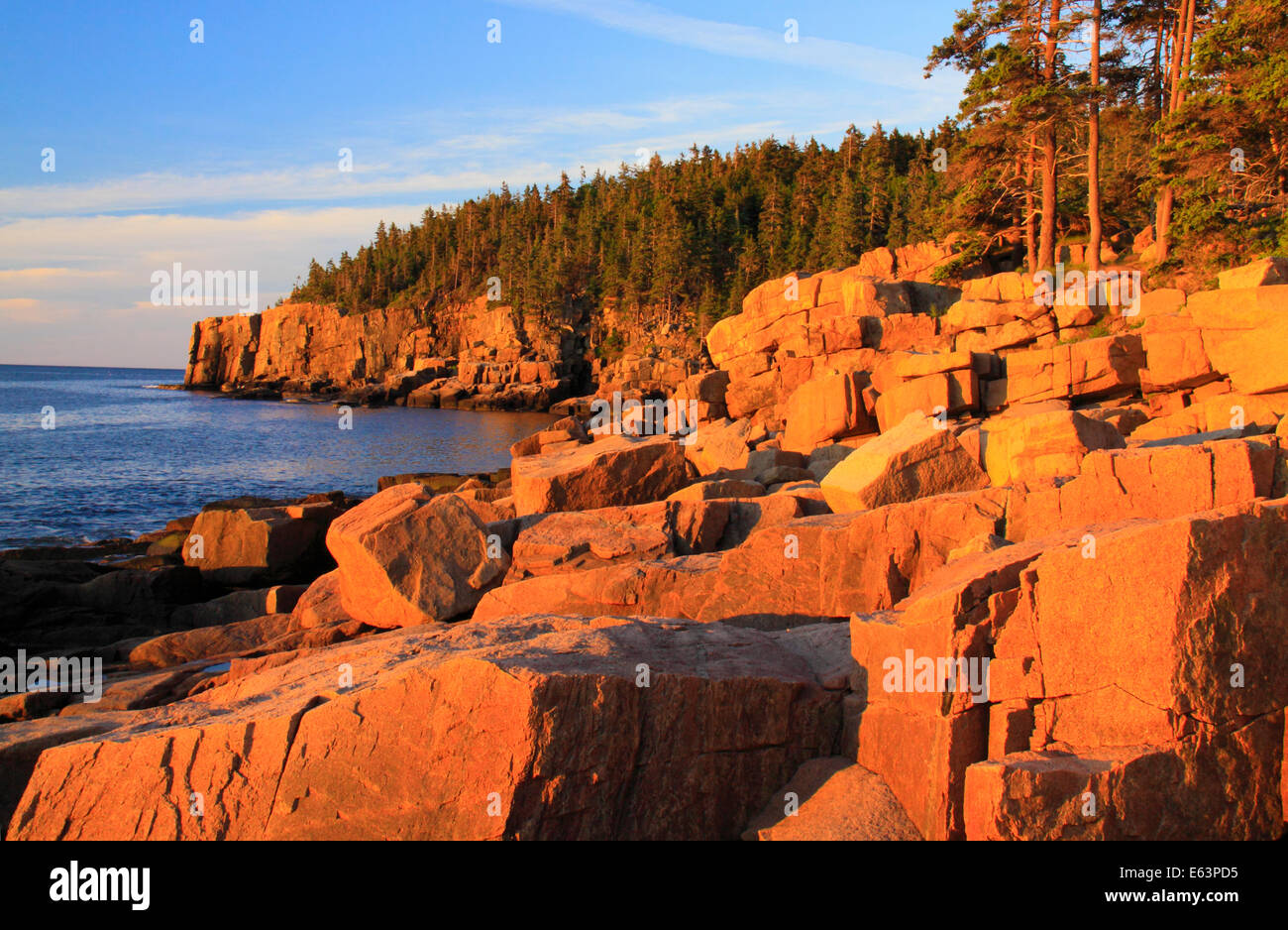 Otter Cliff at Sunrise, The Ocean Trail, Acadia National Park, Maine ...