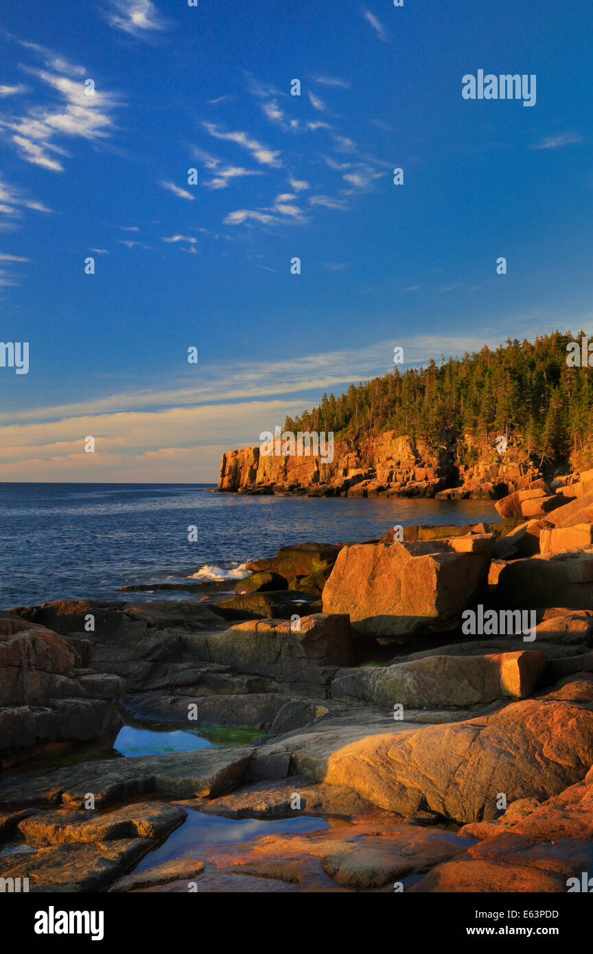 Otter Cliff at Sunrise, The Ocean Trail, Acadia National Park, Maine ...