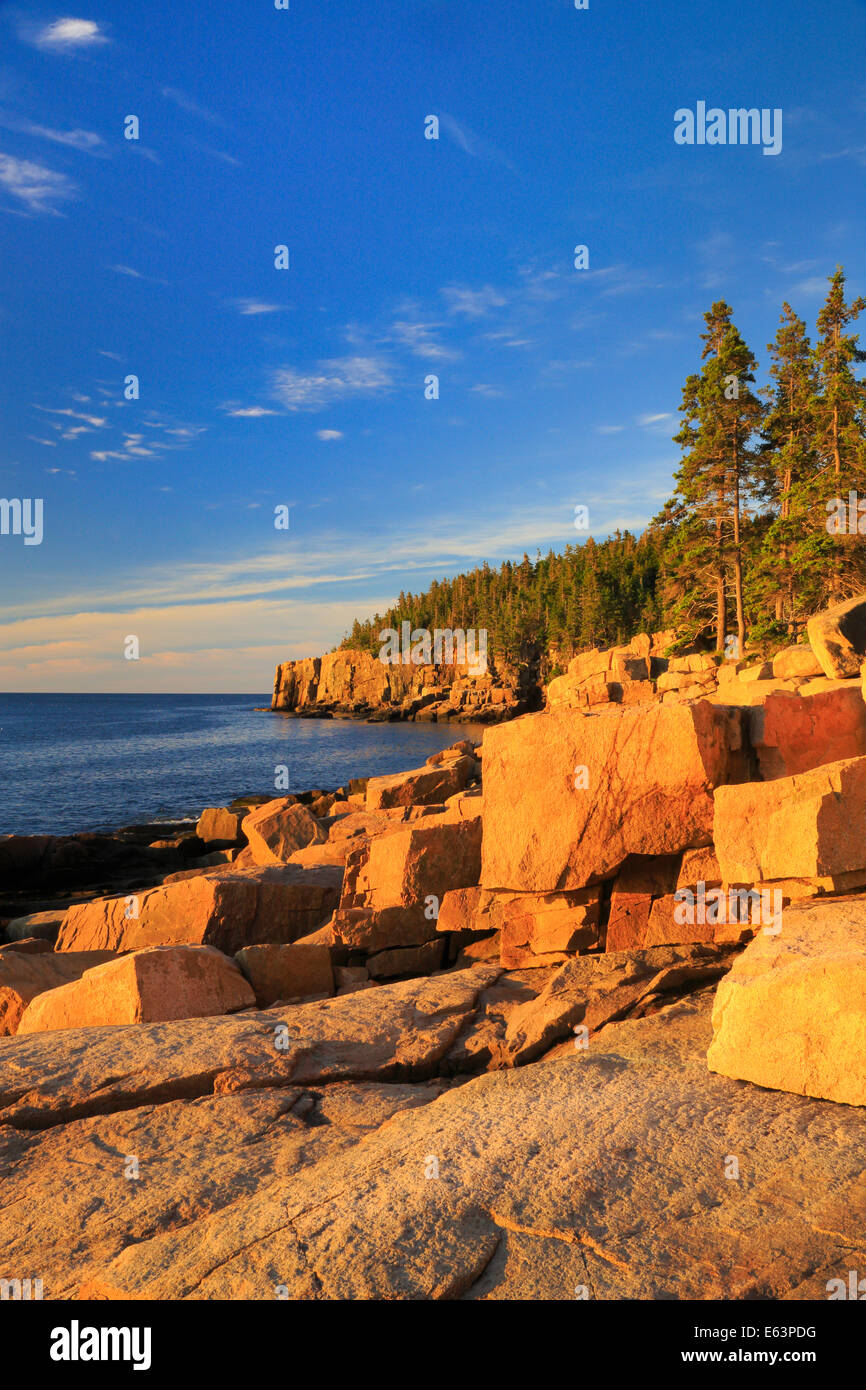 Otter Cliff at Sunrise, The Ocean Trail, Acadia National Park, Maine ...