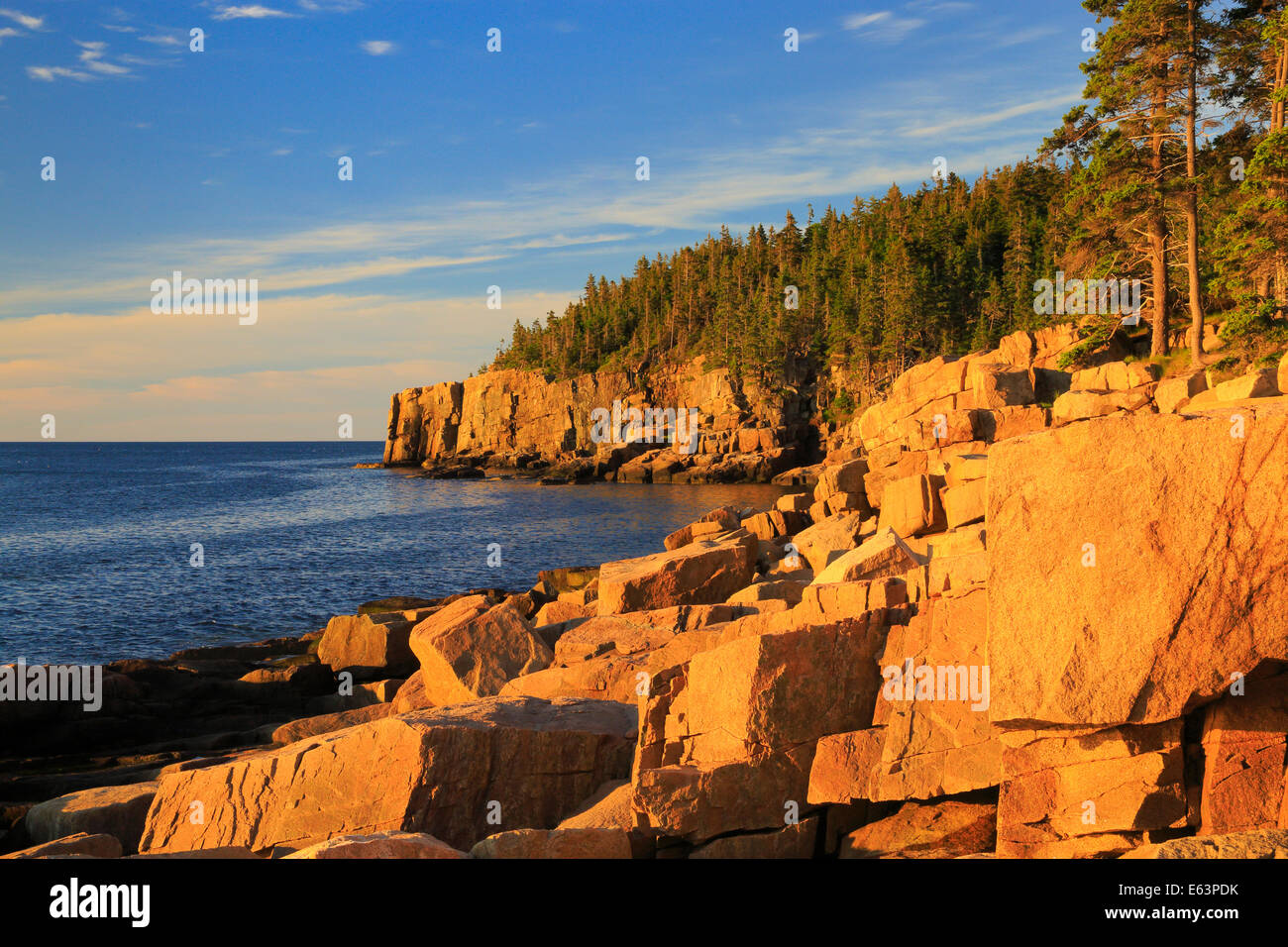 Otter Cliff at Sunrise, The Ocean Trail, Acadia National Park, Maine ...
