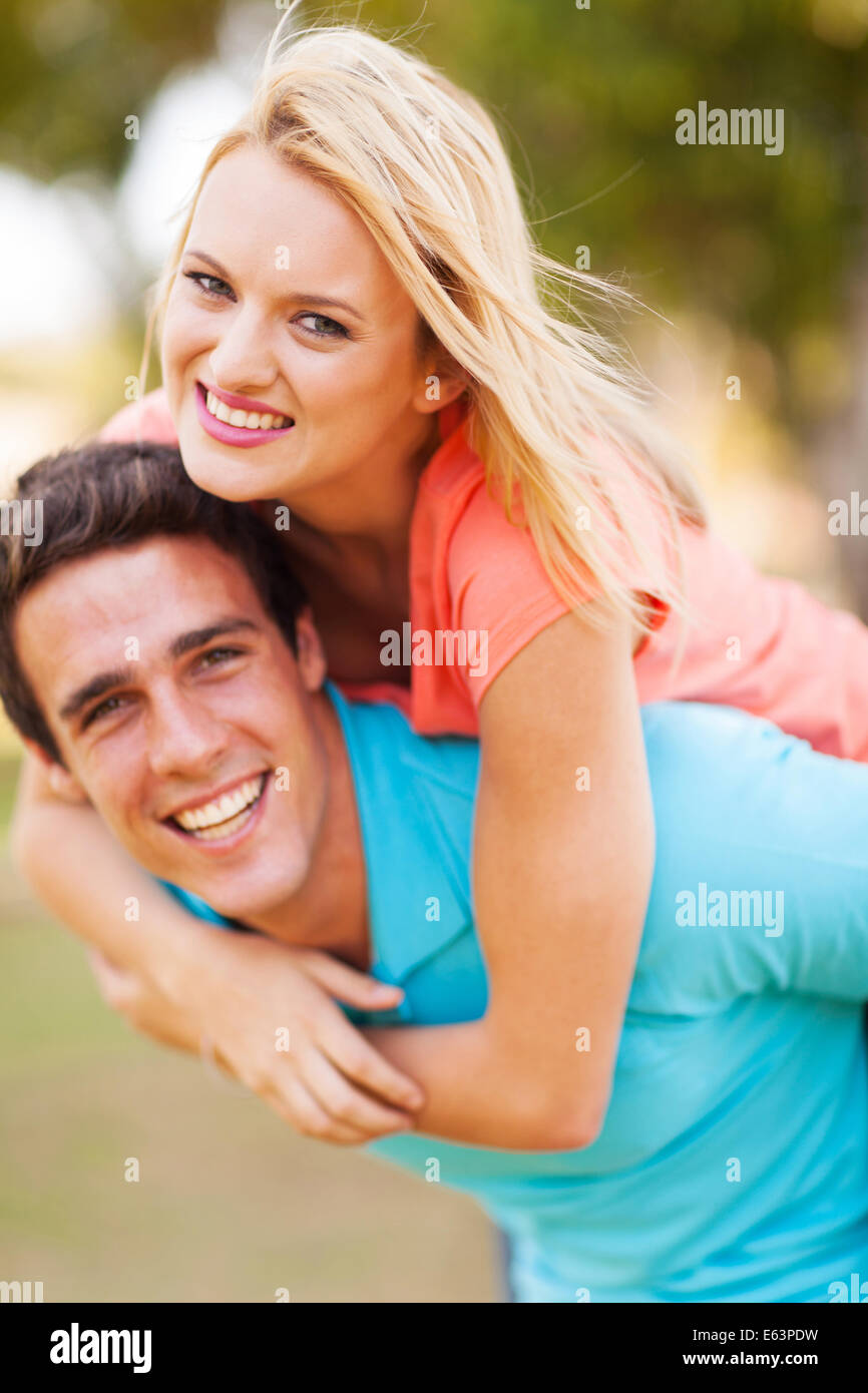 Piggy back ride woman and man hi-res stock photography and images - Alamy