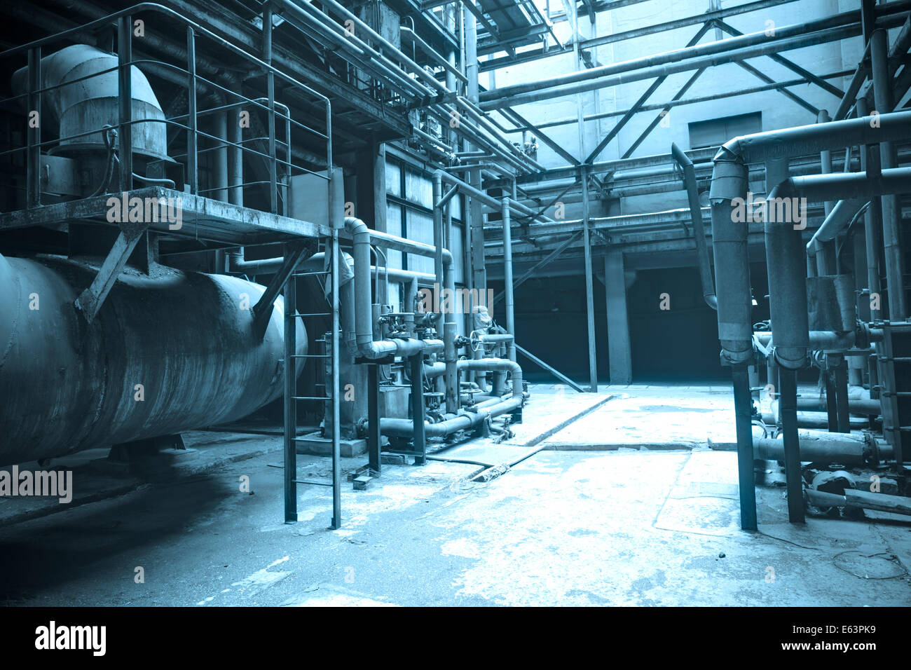 steel mill interior with pipes and valves Stock Photo - Alamy