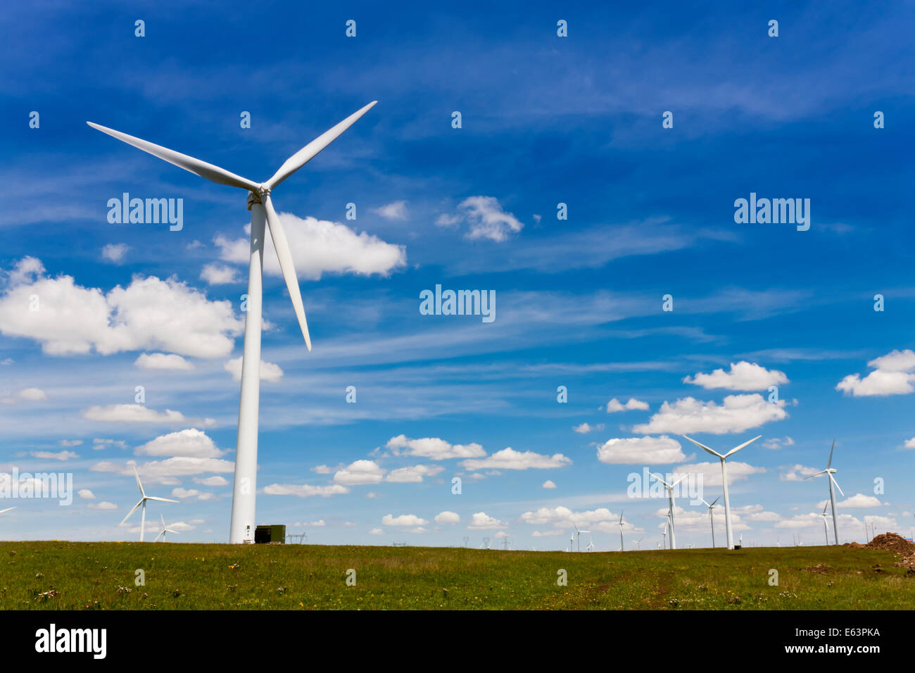 Environmental energy by wind turbines Stock Photo - Alamy