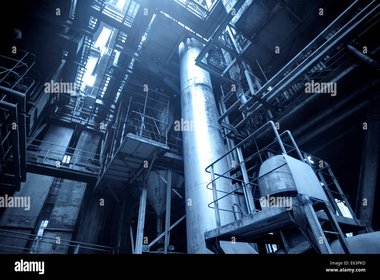 steel mill interior with pipes and valves Stock Photo - Alamy