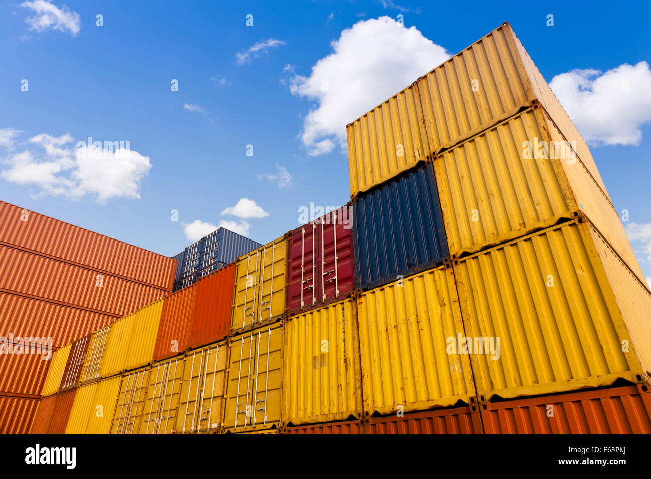 Stacks of colorful cargo containers Stock Photo - Alamy
