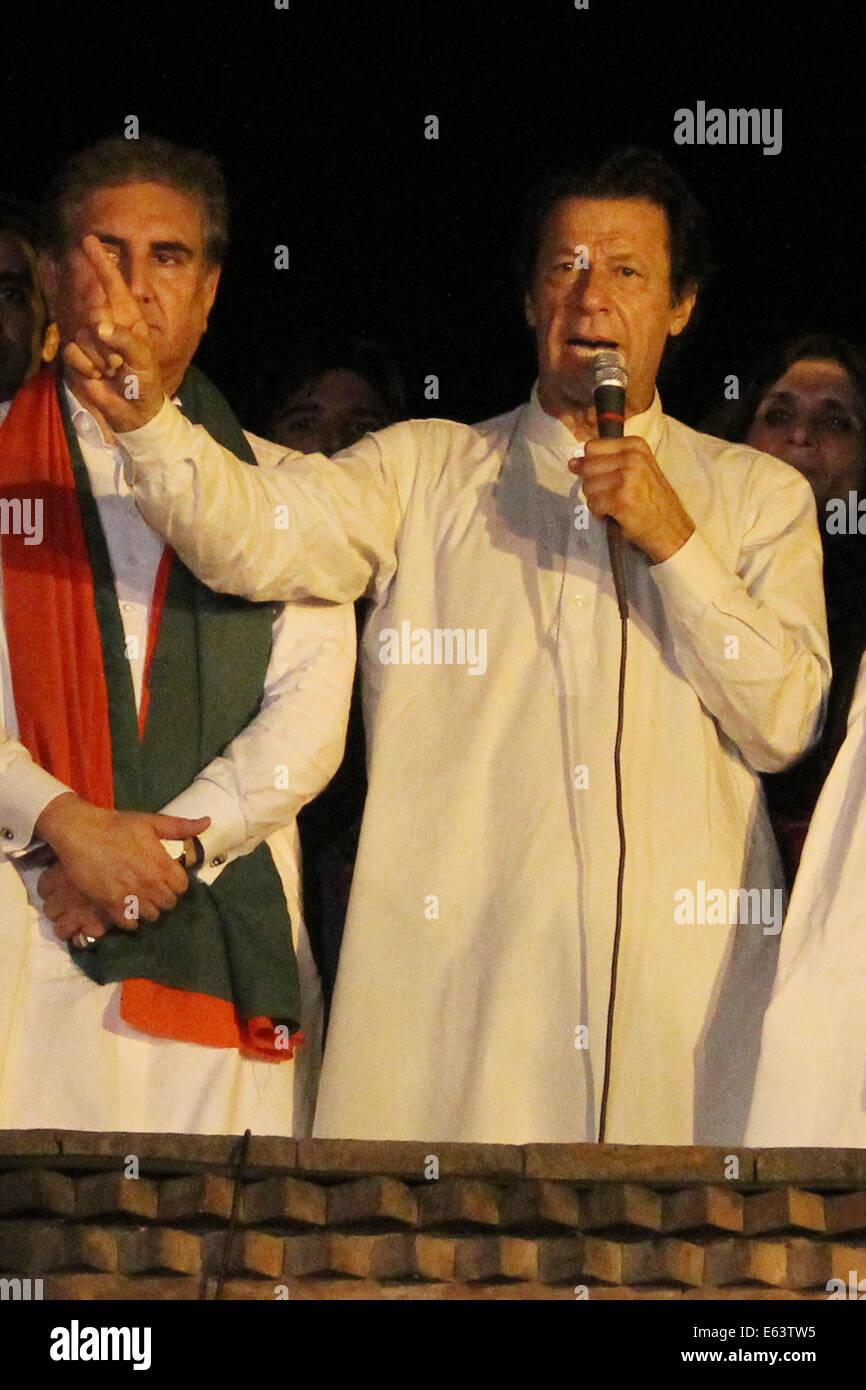 Lahore, Pakistan. 13th Aug, 2014. Chairman Pakistan Tehreek-e-Insaf ...