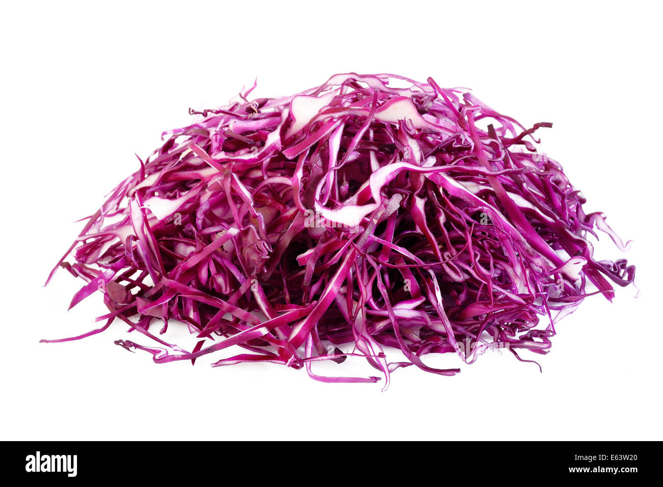 sliced red cabbage on white background Stock Photo - Alamy
