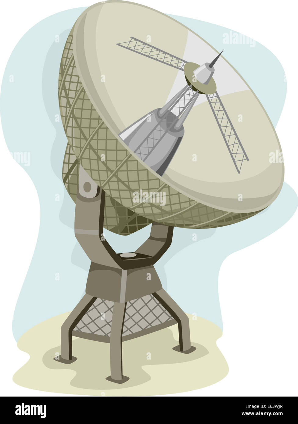 Illustration of a Radio Telescope Collecting Data Stock Photo - Alamy