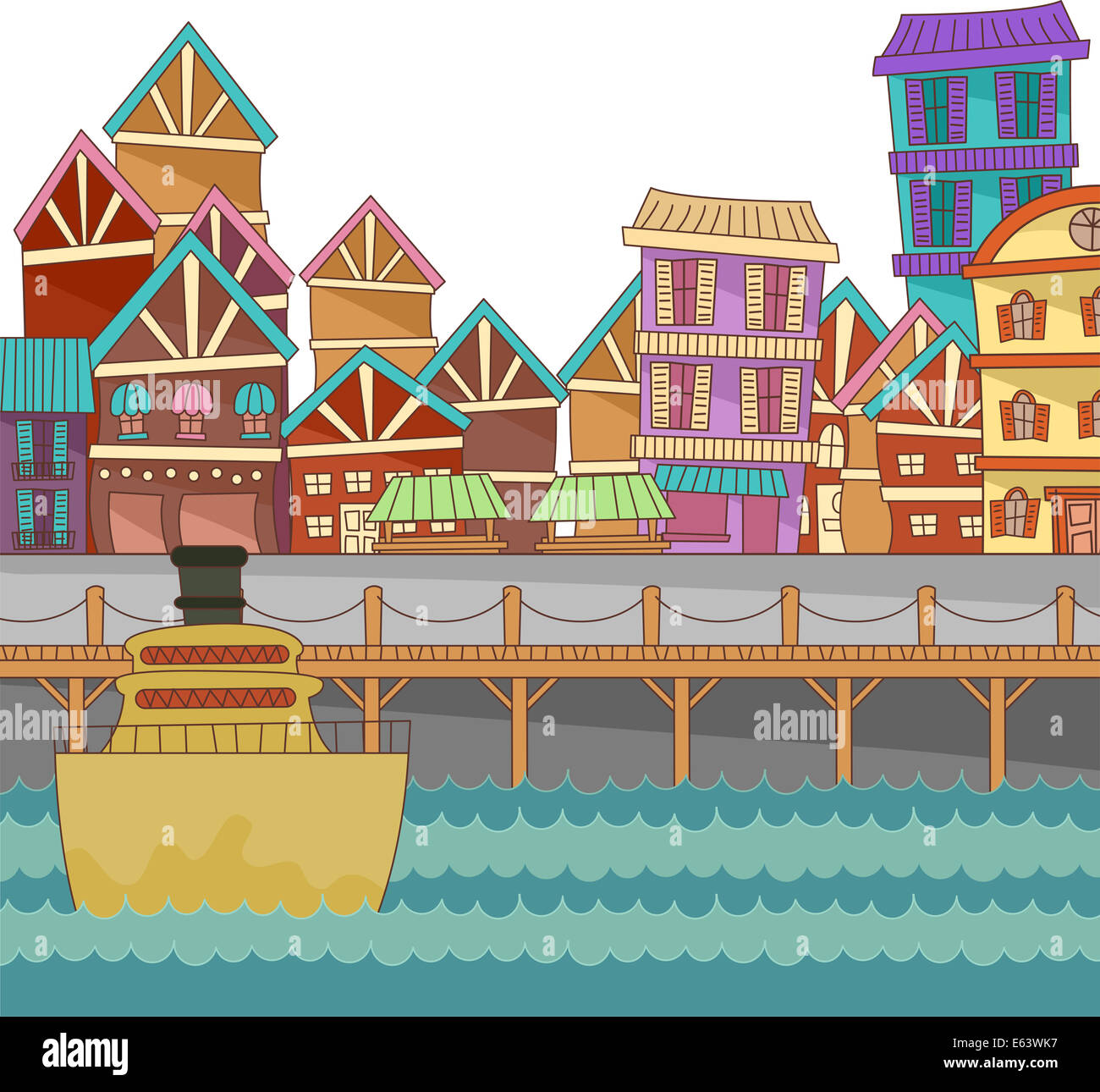 Colorful buildings clipart hi-res stock photography and images - Alamy