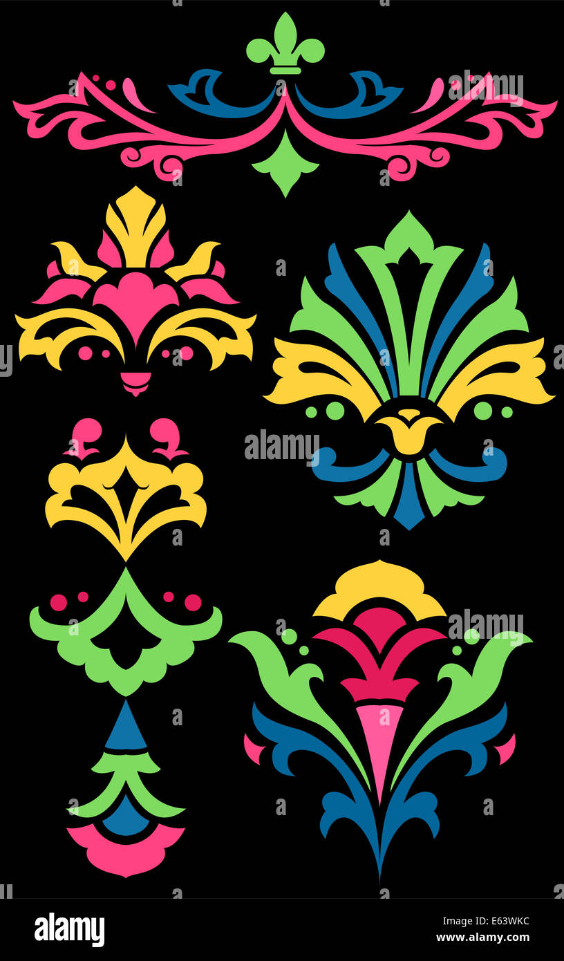 Illustration Featuring Colorful Ornaments Stock Photo - Alamy