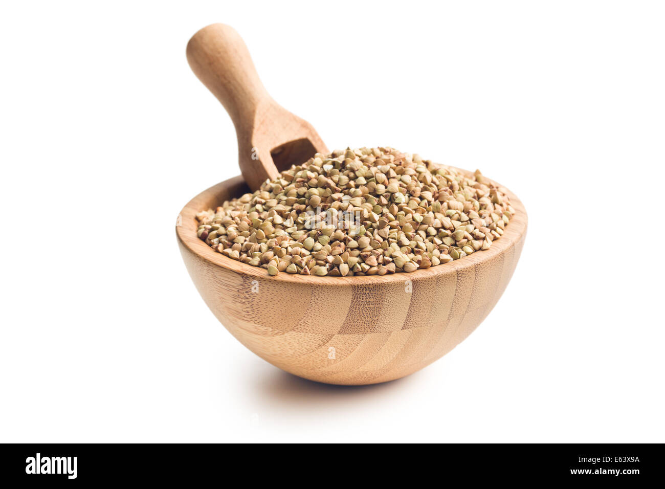 uncooked buckwheat in wooden bowl Stock Photo - Alamy