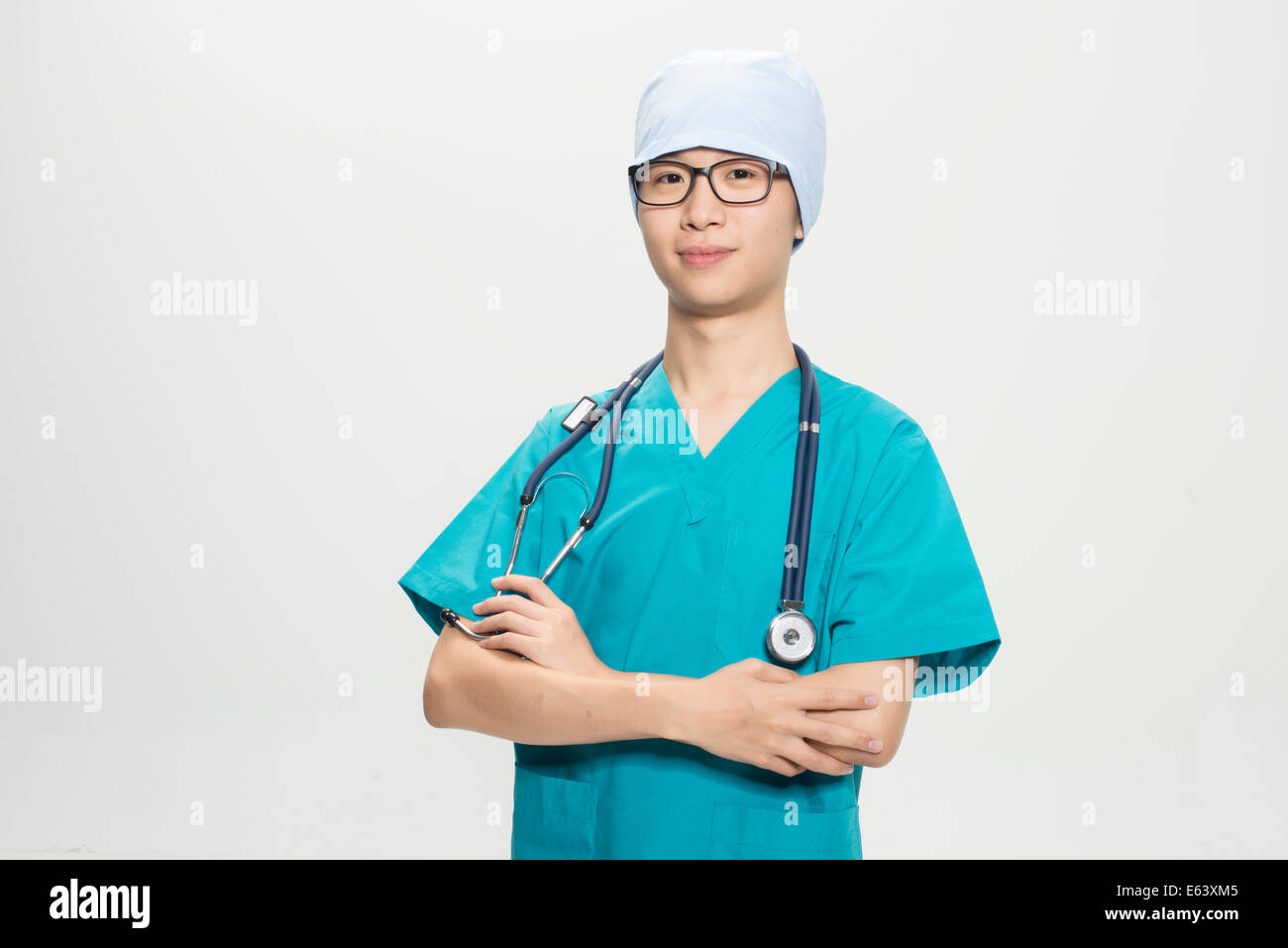 Portrait of Young Asian Chinese Male Doctor standing with confidence ...