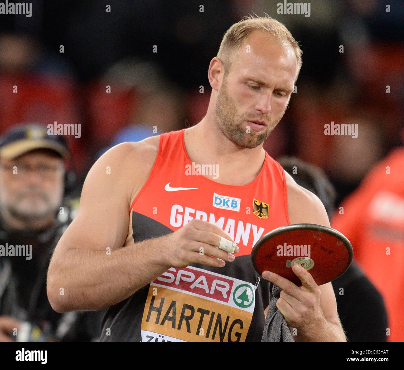 Zurich, Switzerland. 13th Aug, 2014. Robert Harting of Germany competes ...
