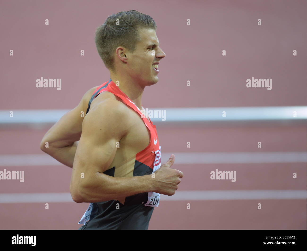 Zurich, Switzerland. 13th Aug, 2014. Julian Reus of Germany competes in ...