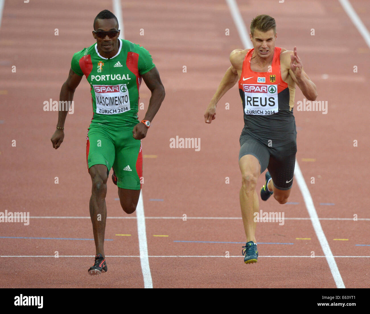 Zurich, Switzerland. 13th Aug, 2014. Yazaldes Nascimento of Portugal ...