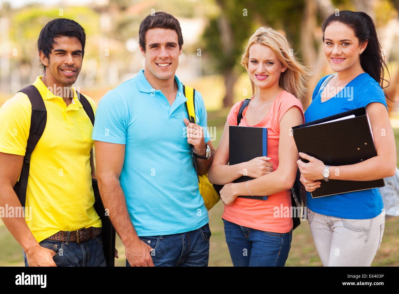 group of college friends standing outdoors on campus Stock Photo - Alamy