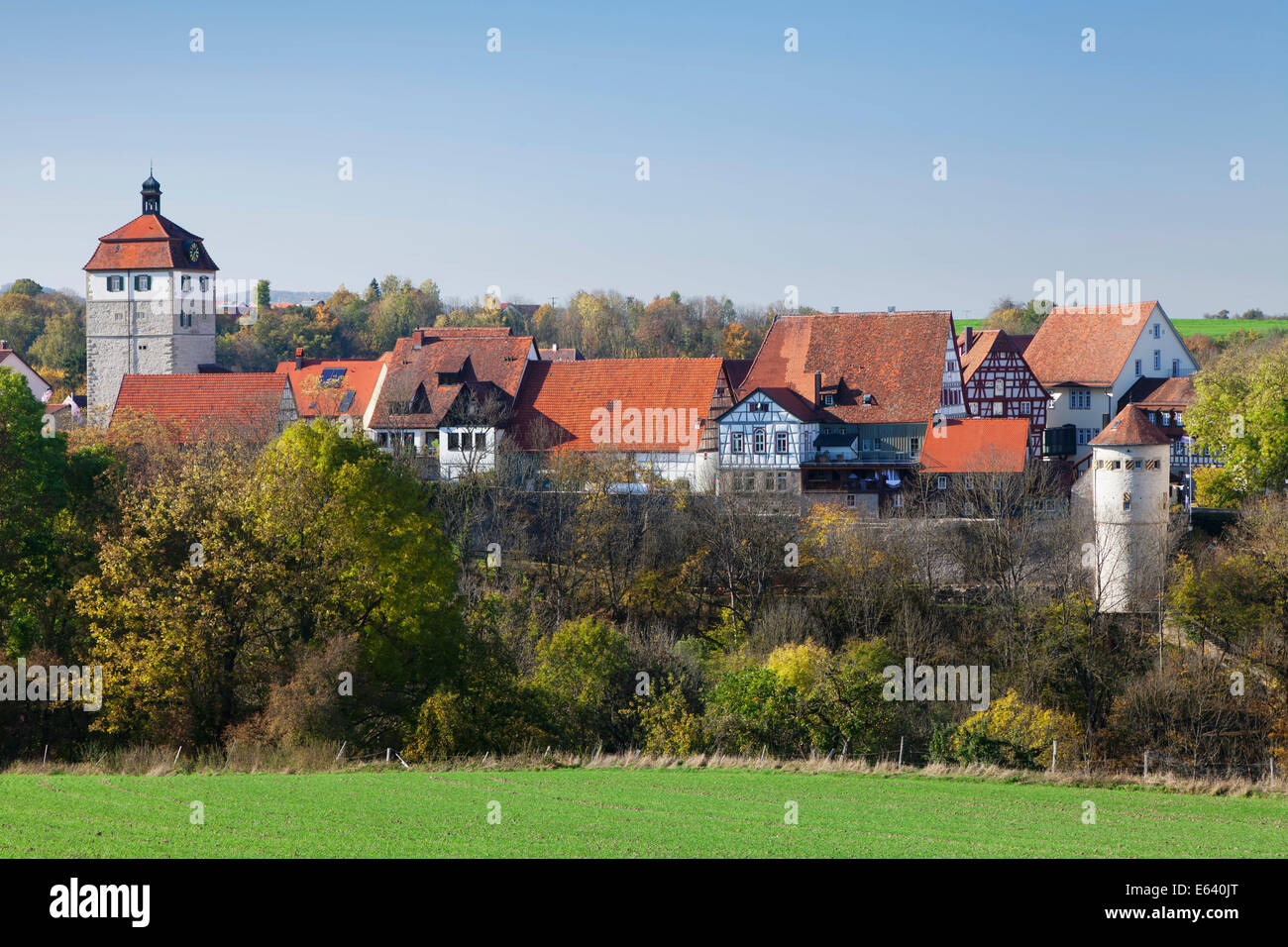 Schloss Vellberg Castle with the historic town centre, Vellberg ...