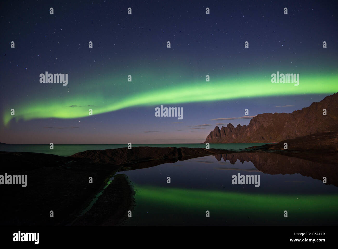 Northern lights reflecting in water hi-res stock photography and images ...