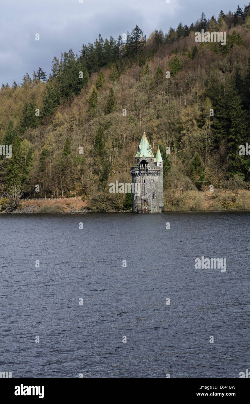Straining Tower at Lake Vyrnwy, Montgomeryshire, Powys, Wales Stock ...