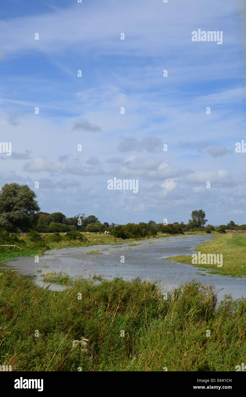 The river Arun passing through the East Sussex Village of Alfriston ...