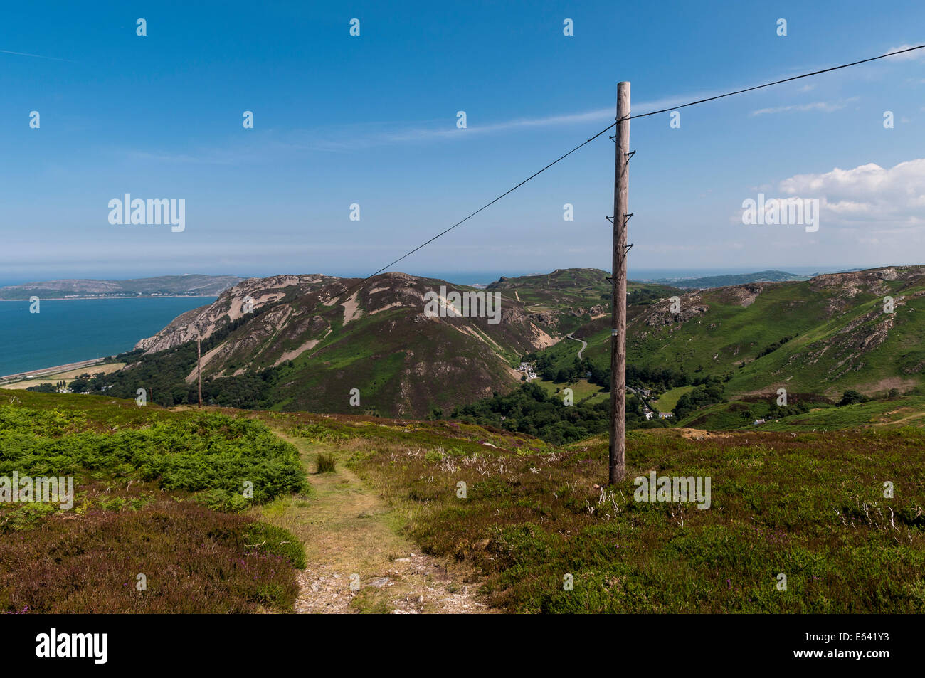 Jubilee Path on Foel Lus above Capelulo North Wales coast looking ...