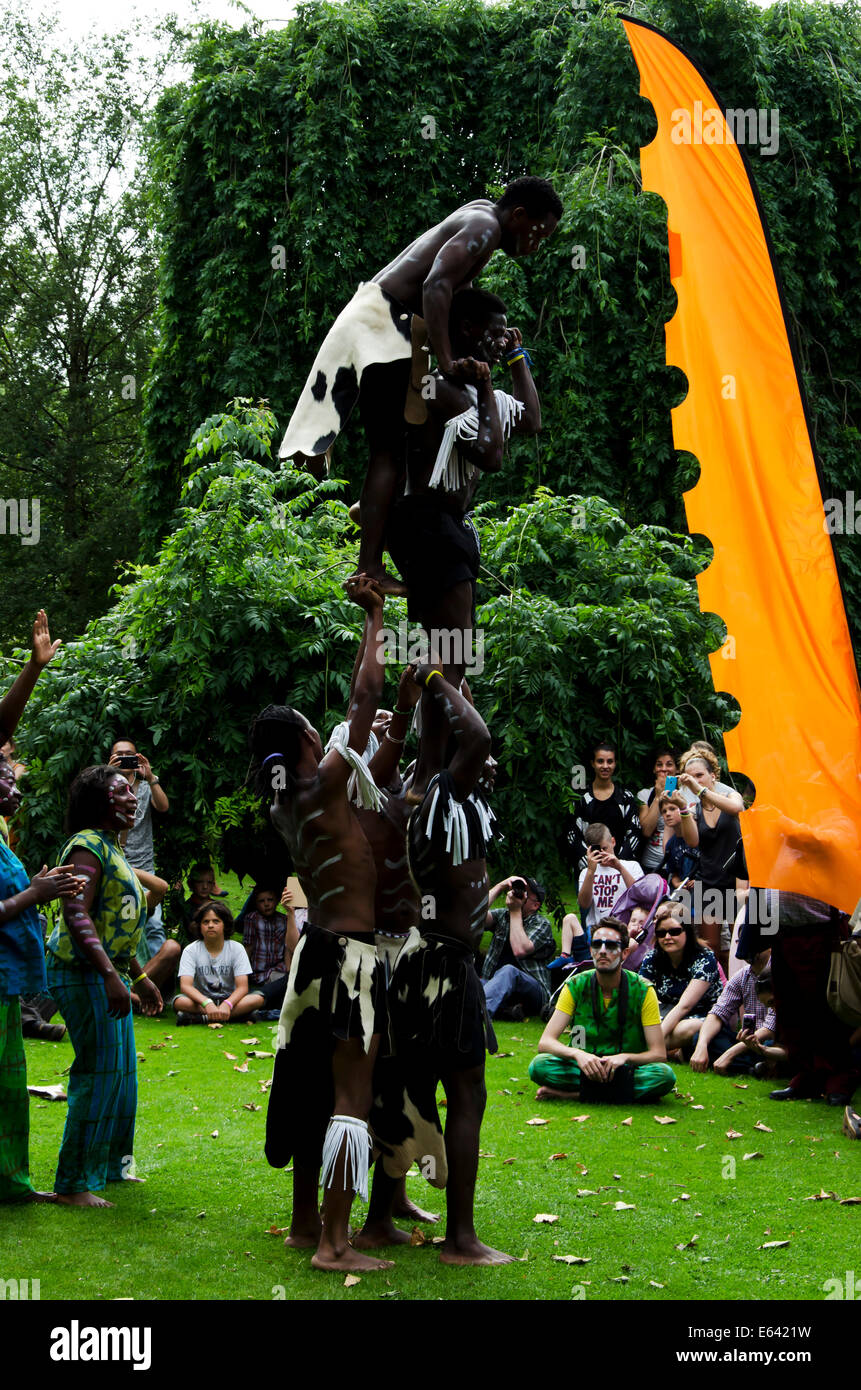 "Barefeet" an acrobatic troupe from Zambia performing at the Carnival ...