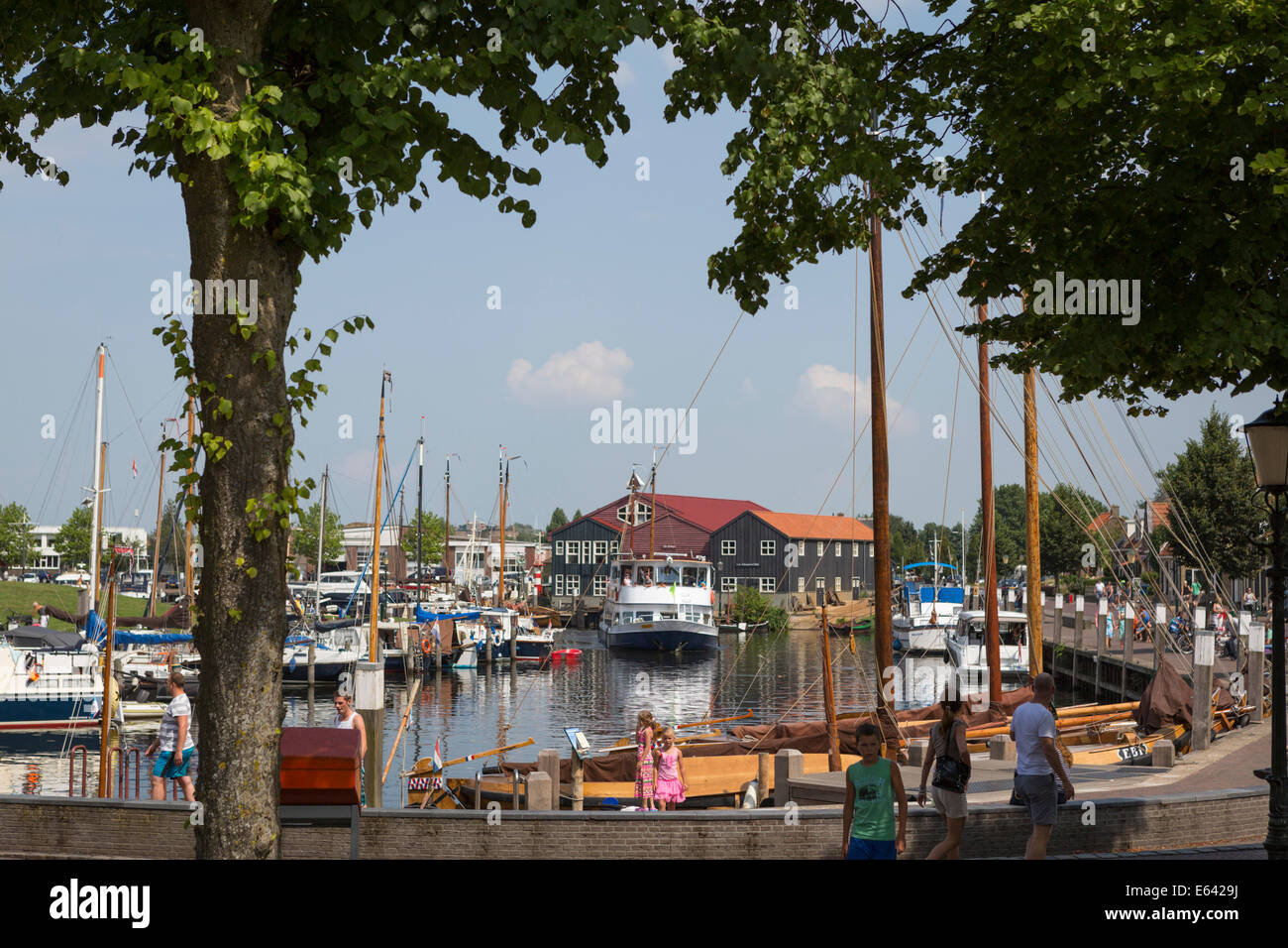 Harbor of Elburg, an old historic, touristic and hanseatic city in the ...