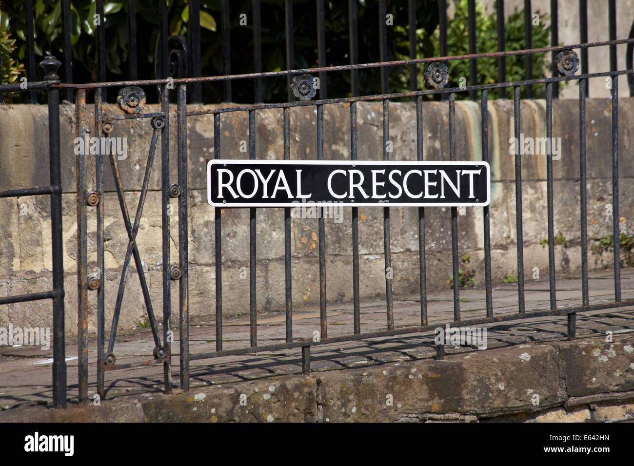 Royal Crescent road sign at Bath, Somerset UK in April Stock Photo - Alamy