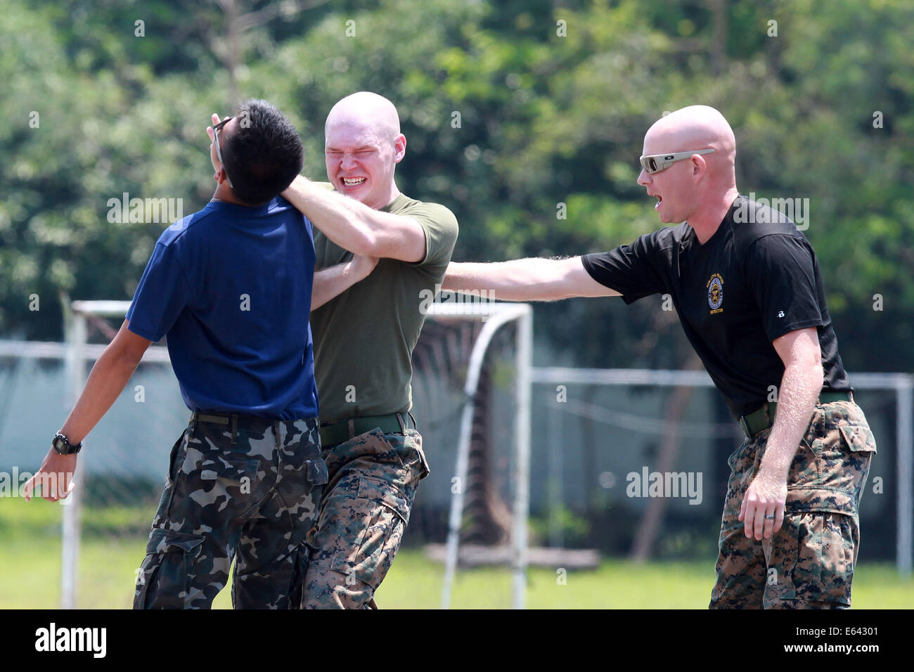 Taguig City, Philippines. 14th Aug, 2014. Members of the U.S. Marine ...