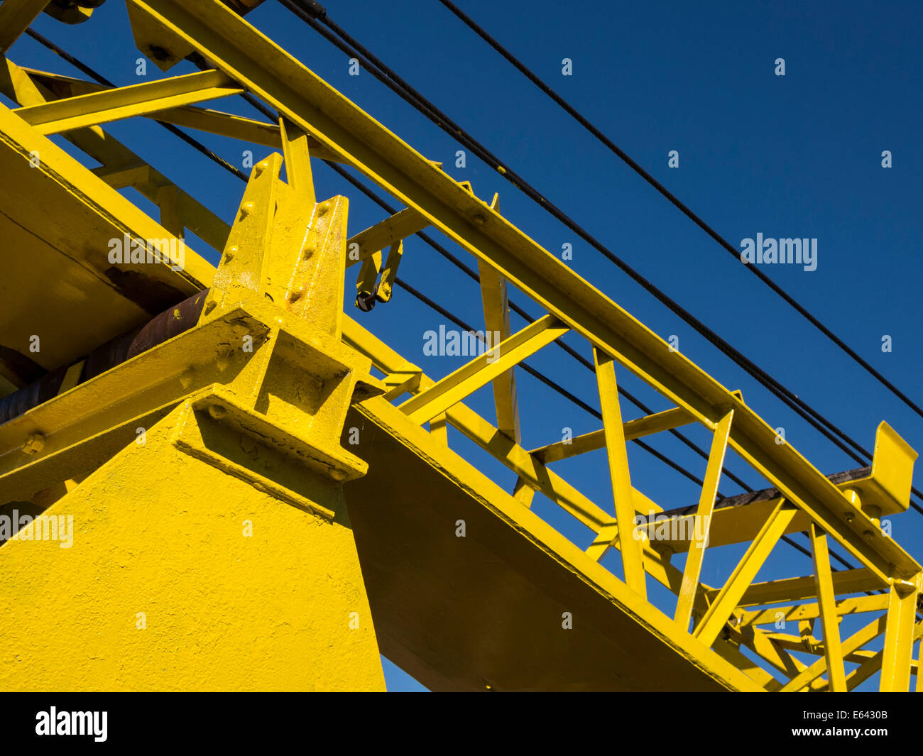 detail of mobile railway crane at Peak Rail, Matlock, Derbyshire, UK ...