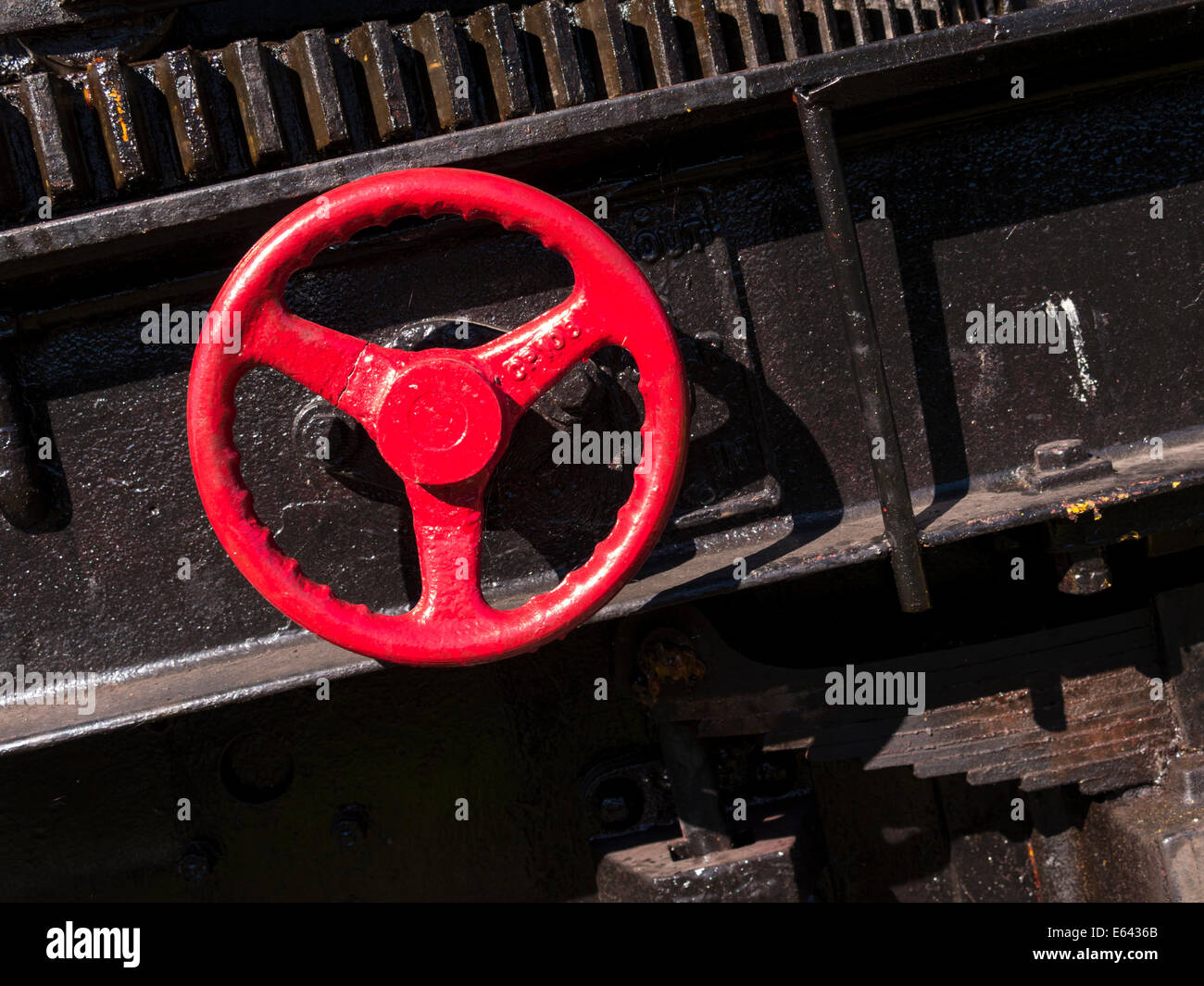detail of mobile railway crane at Peak Rail, Matlock, Derbyshire, UK ...