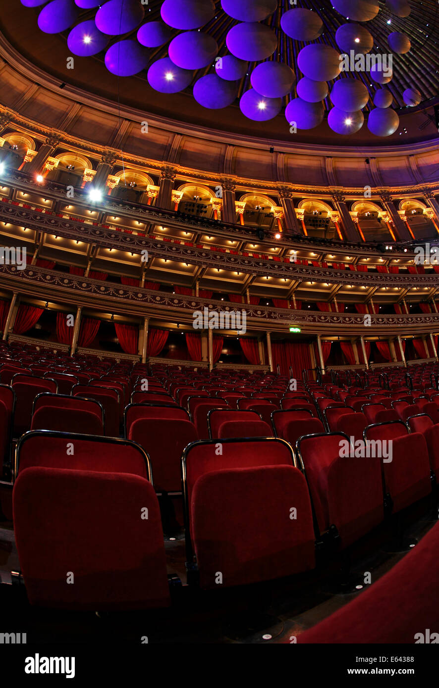 Seating and Acoustic sound panels in the roof of the Royal Albert Hall ...