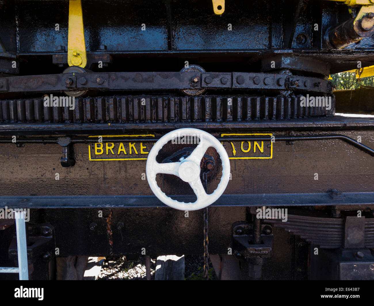 detail of mobile railway crane at Peak Rail, Matlock, Derbyshire, UK ...