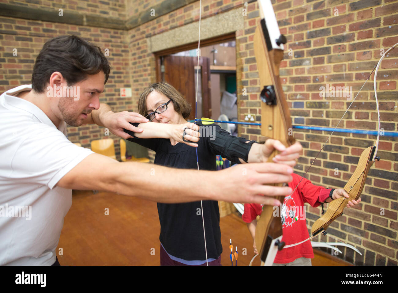 Indoor archery lesson at 'Experience Archery' in London, England, UK ...