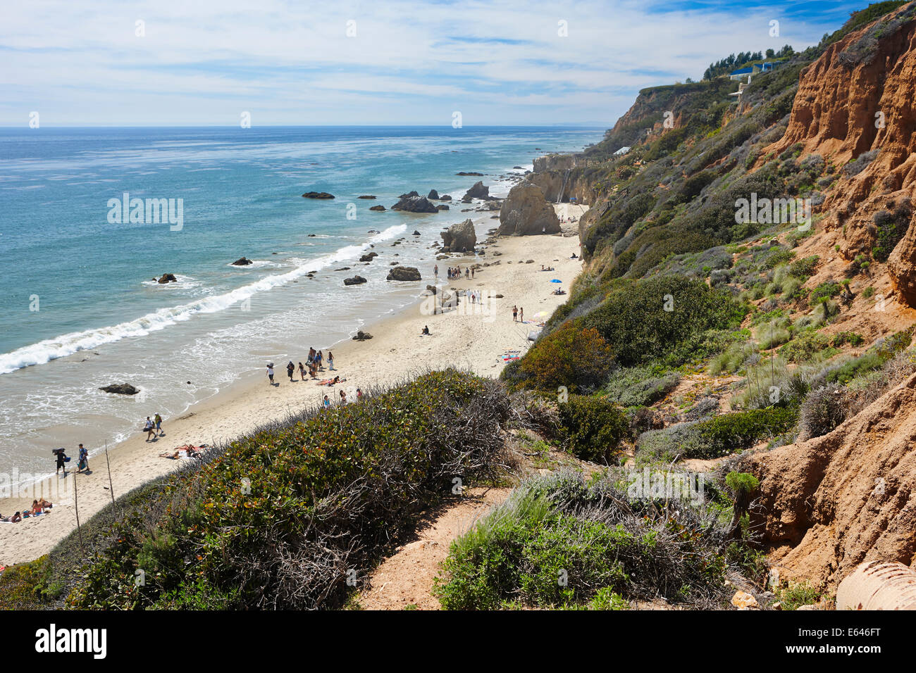 Elevated View Of El Matador Beach Near Malibu California Usa Stock