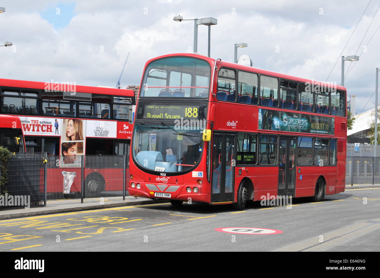 LONDON, UK - AUGUST 28, 2010: Traditional double decker red buses at ...