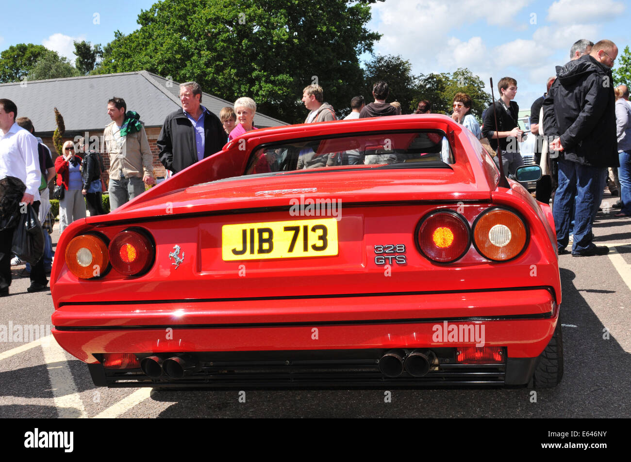 NOTTINGHAM, UK - MAY 22, 2011: Back view of a red Ferrari sport car ...